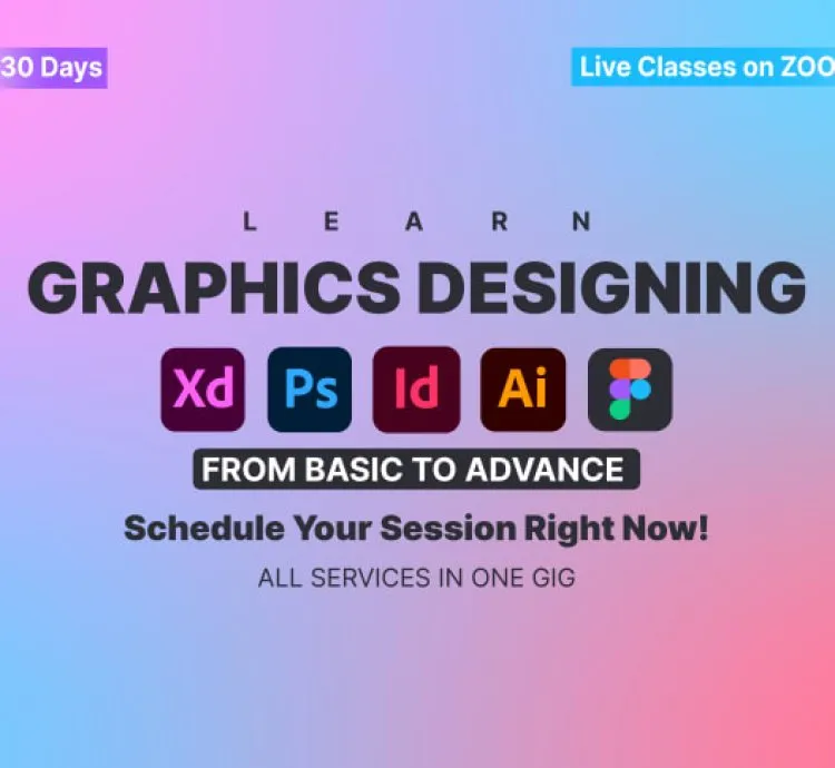 I will teach you adobe illustrator, photoshop, xd, indesign, coreldraw ...